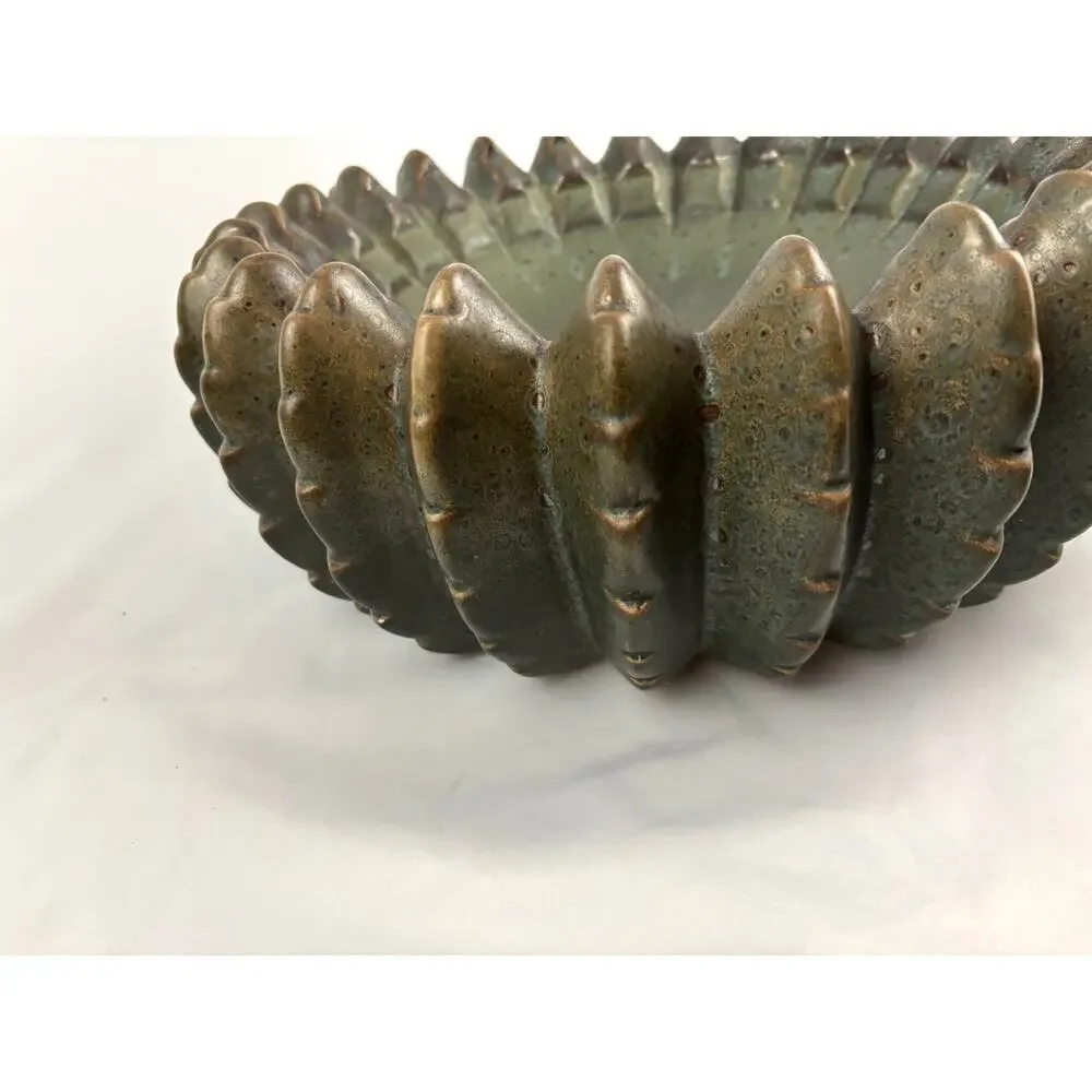 Unique | Accents | Vtg Scalloped Unique Decorative Bowl Textured Ridge ...